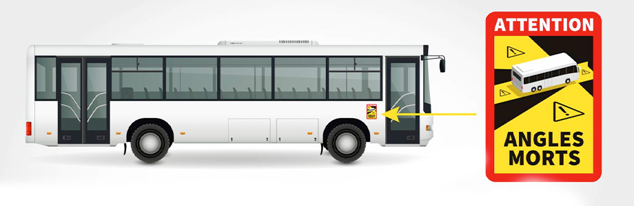 Impression stickers réglementaires angles morts pour véhicules poids ...